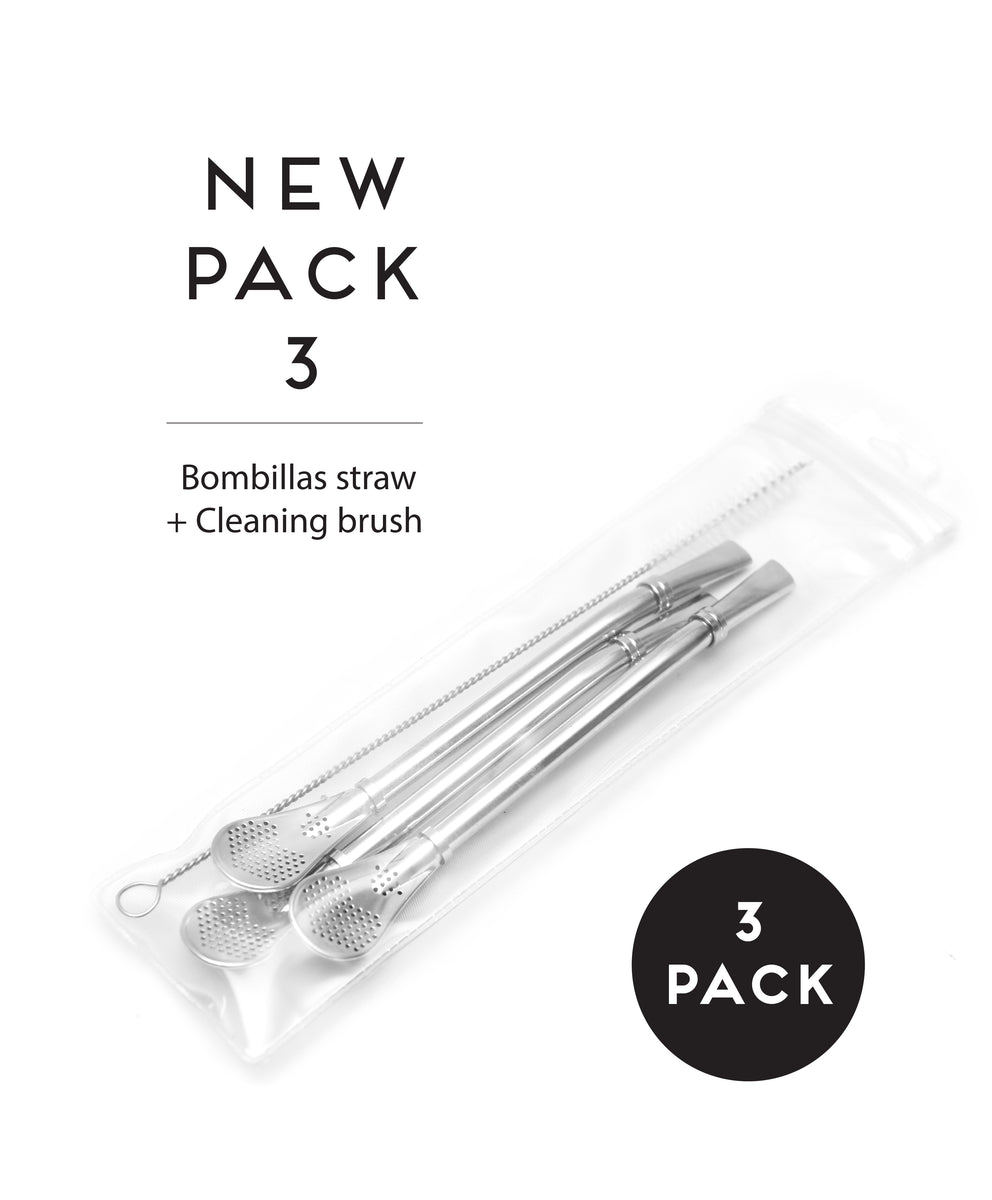 Stainless Steel Bombilla Straw - Set of 3 (Silver) – Balibetov
